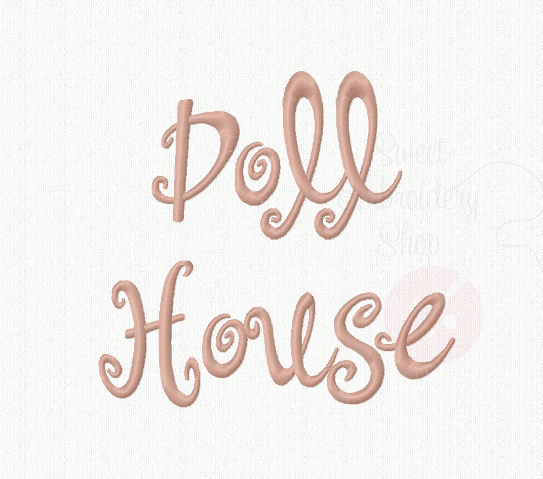 3 Size Doll House Font Embroidery Fonts BX 9 Formats Embroidery Pattern ...