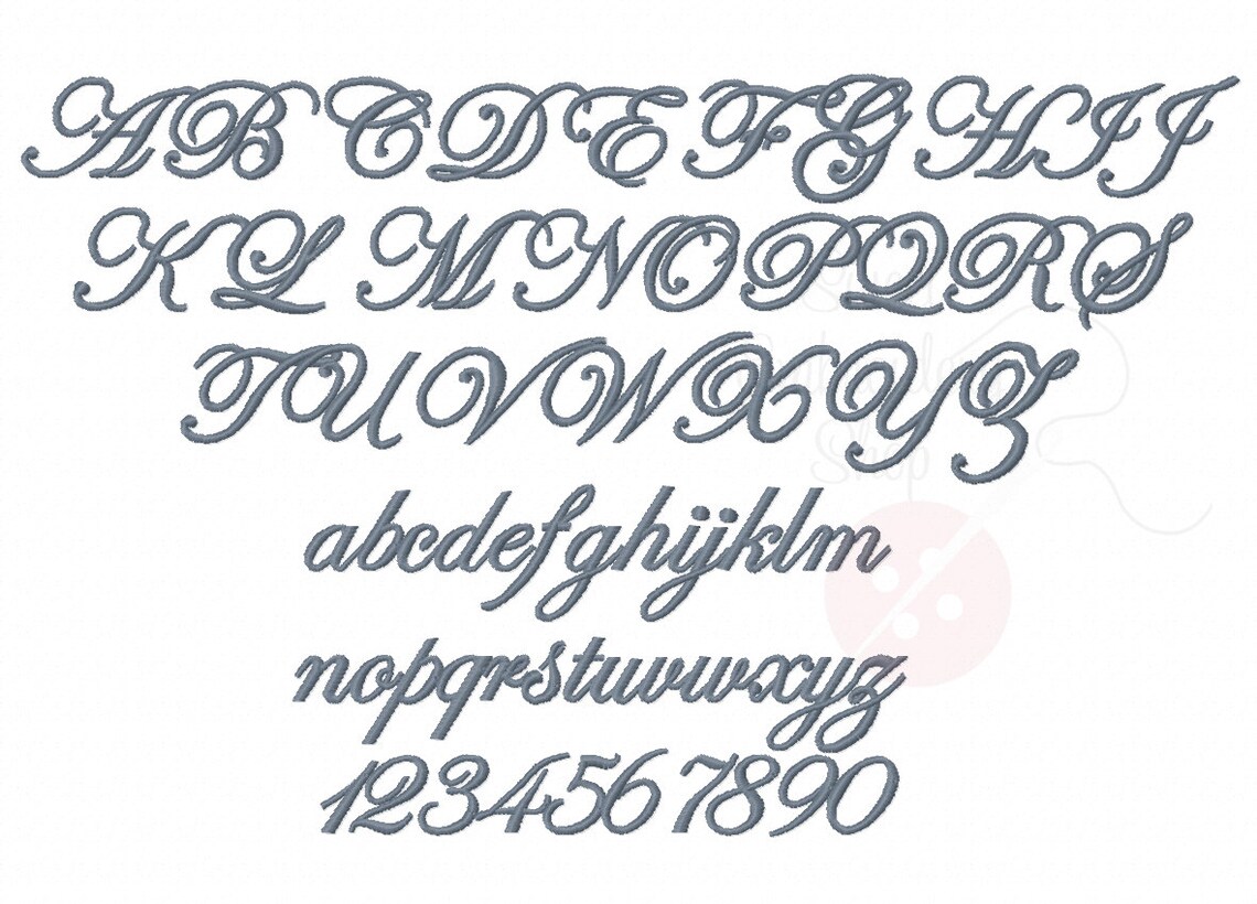 3 Sizes Edwardian Script Font Embroidery Fonts BX 9 Formats - Etsy