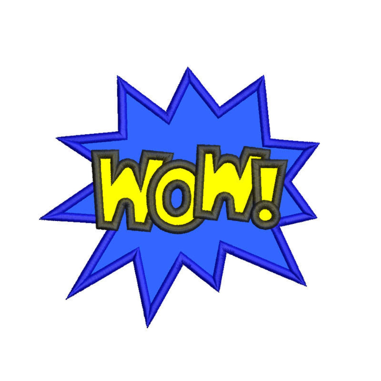 WOW Applique Design 6 Sizes Included.machine Embroidery | Etsy