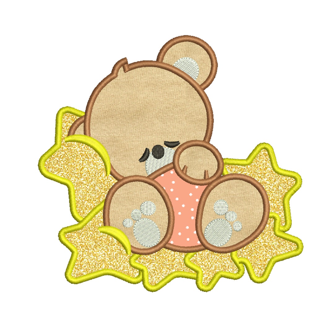 Baby Bear Applique Design 7 Sizes Included.machine Embroidery Design ...