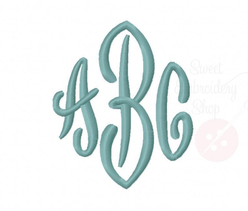3 Sizes End Scroll Monogram Embroidery Fonts BX 9 Formats | Etsy