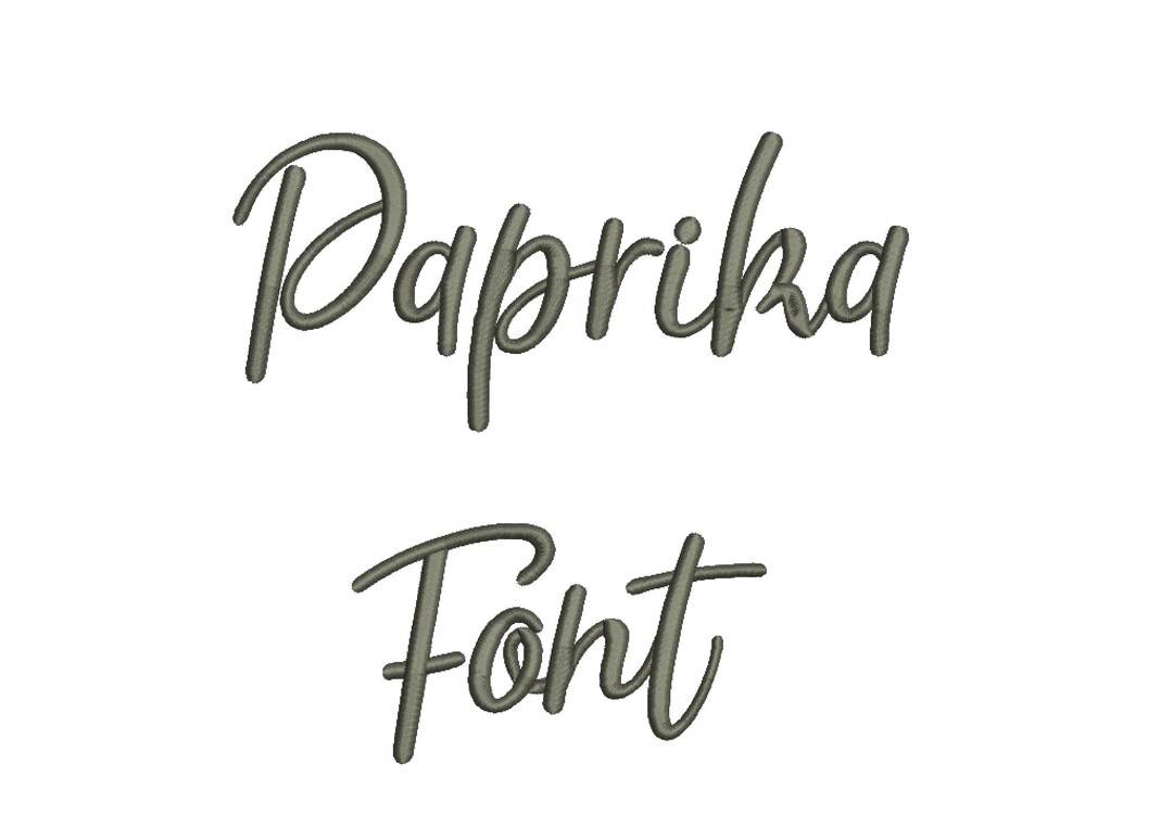 5 Size Paprika Font Embroidery Fonts BX 9 Formats Embroidery Pattern ...