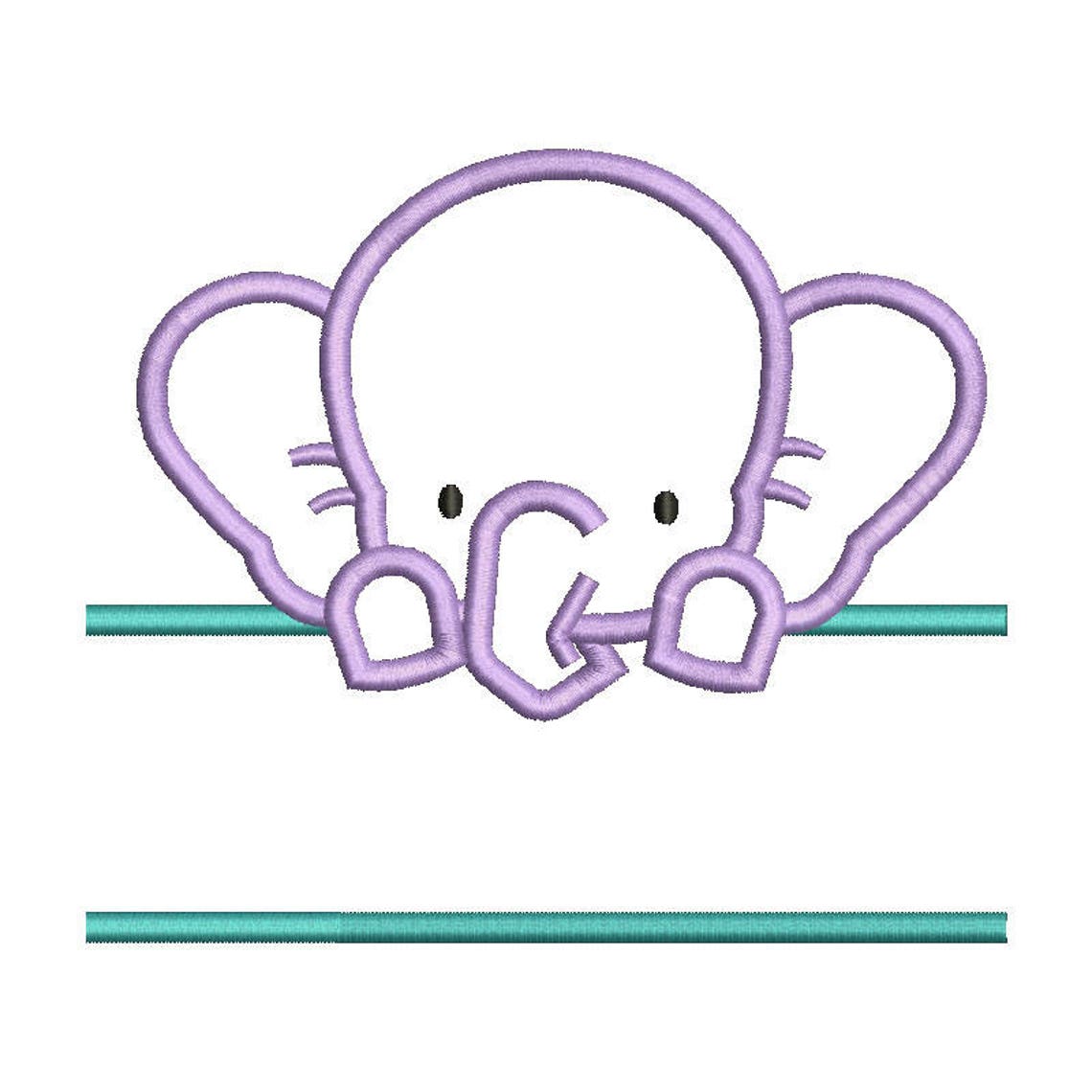 Elephant Applique Design 6 Sizes Included.machine Embroidery | Etsy