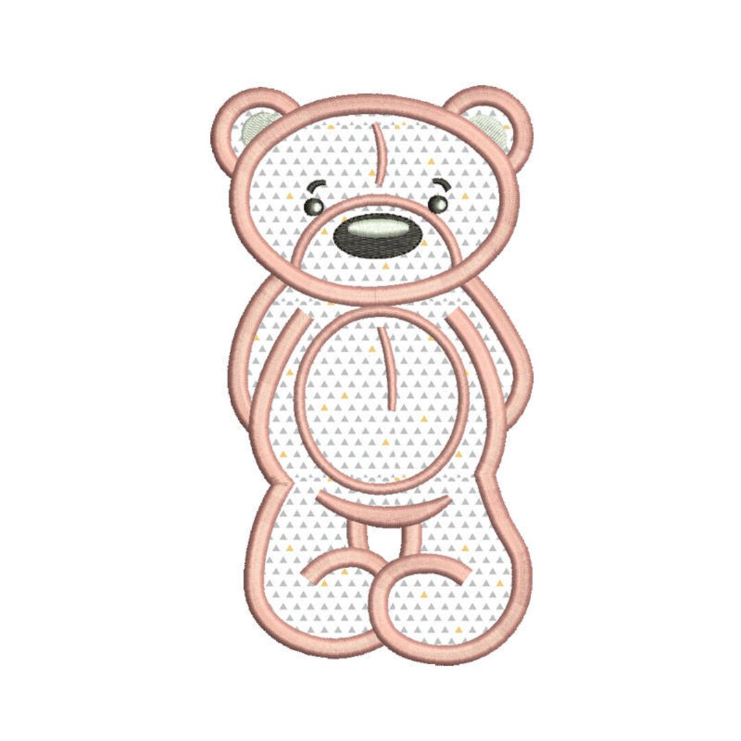 Bear Applique Design 7 Sizes Included.machine Embroidery Design. Baby ...