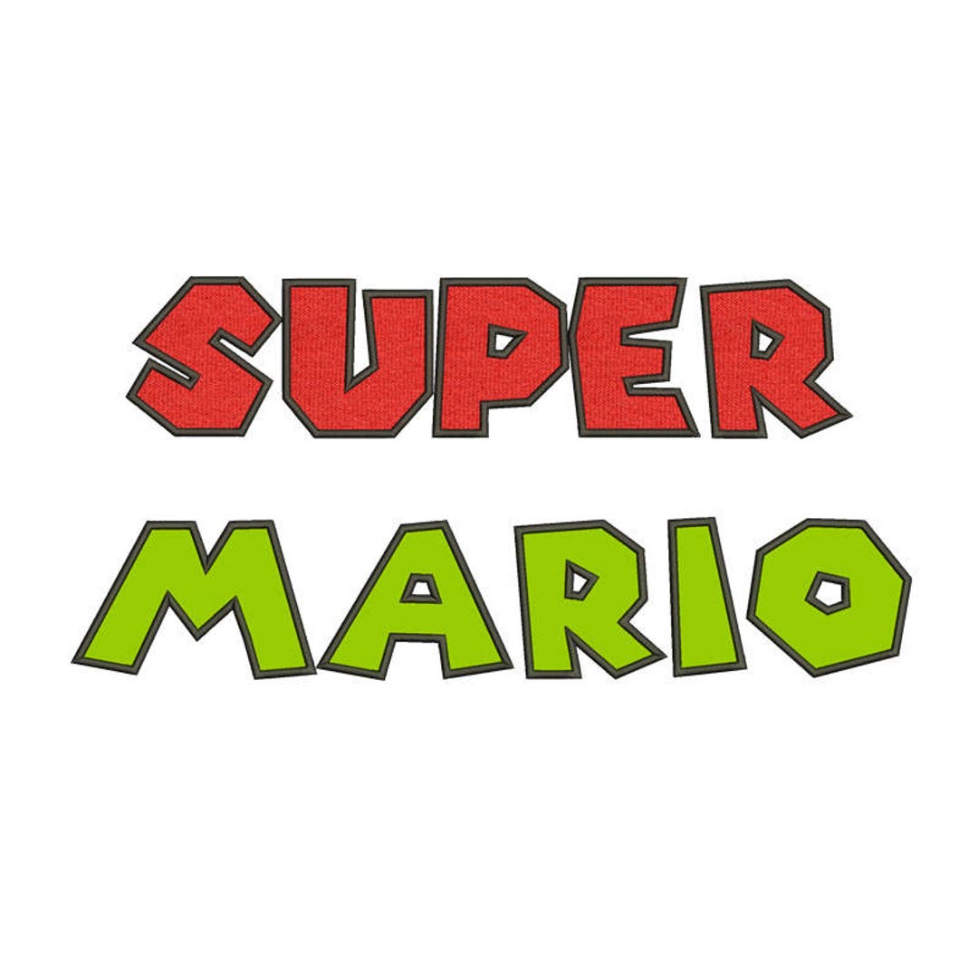 5 Size Super Mario Applique Font Embroidery Fonts BX 9 Formats ...