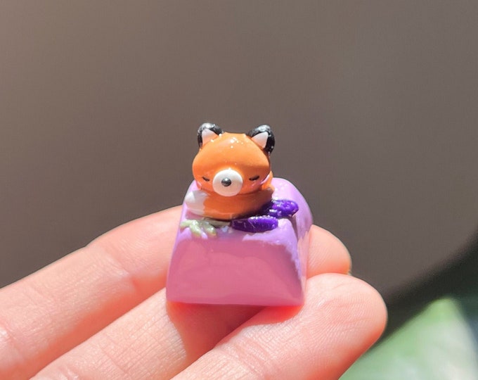 Lilac Fox Artisan Keycap | Fox Keycap | Handmade | Animal Keycaps - Etsy