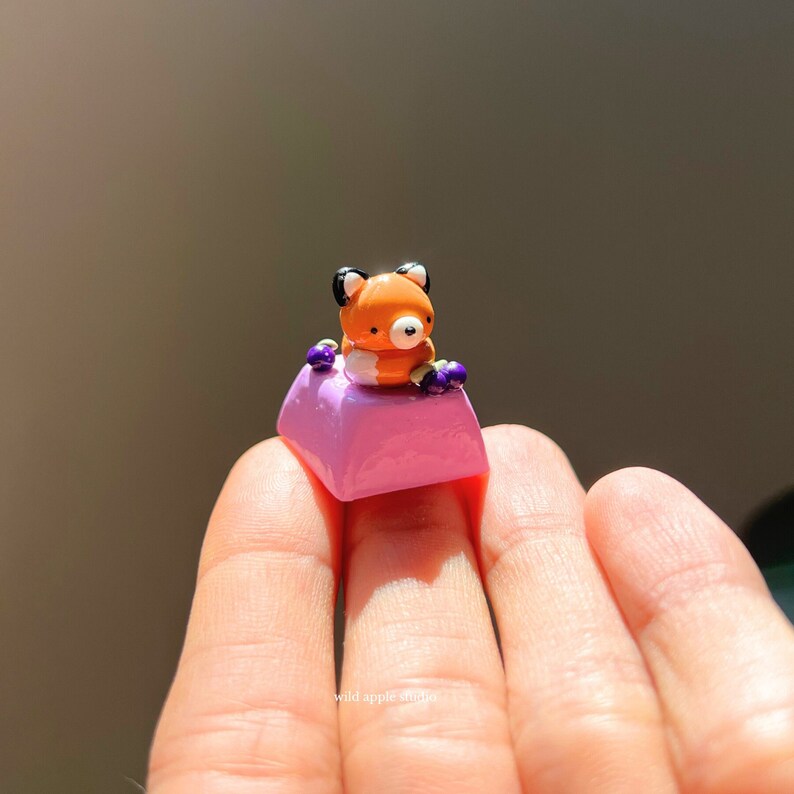 Berries Fox Artisan Keycap Fox Keycap Handmade Animal Keycaps - Etsy
