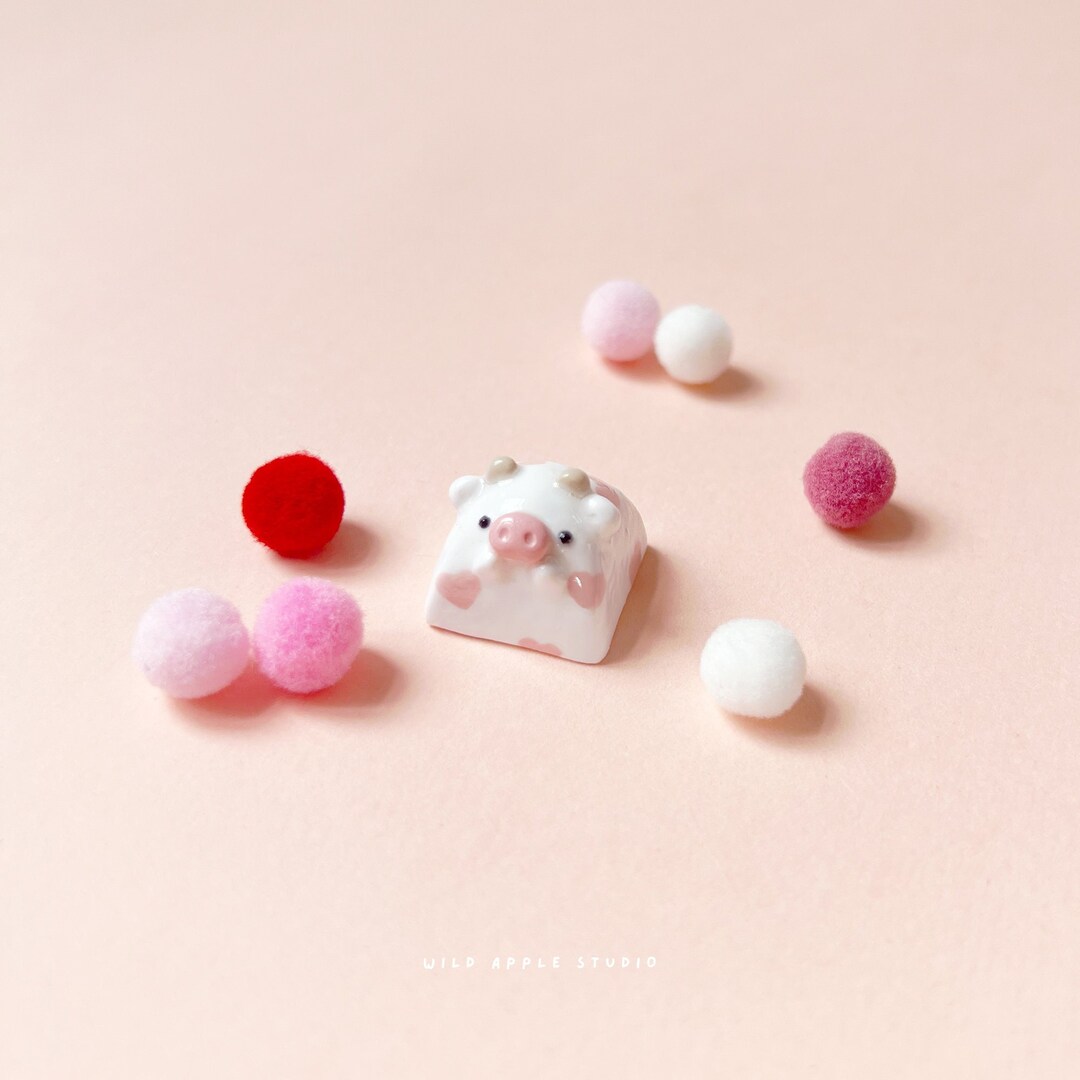 Cupid Cow Artisan Keycap | Love Cow Keycap | Handmade | Animal Keycaps ...