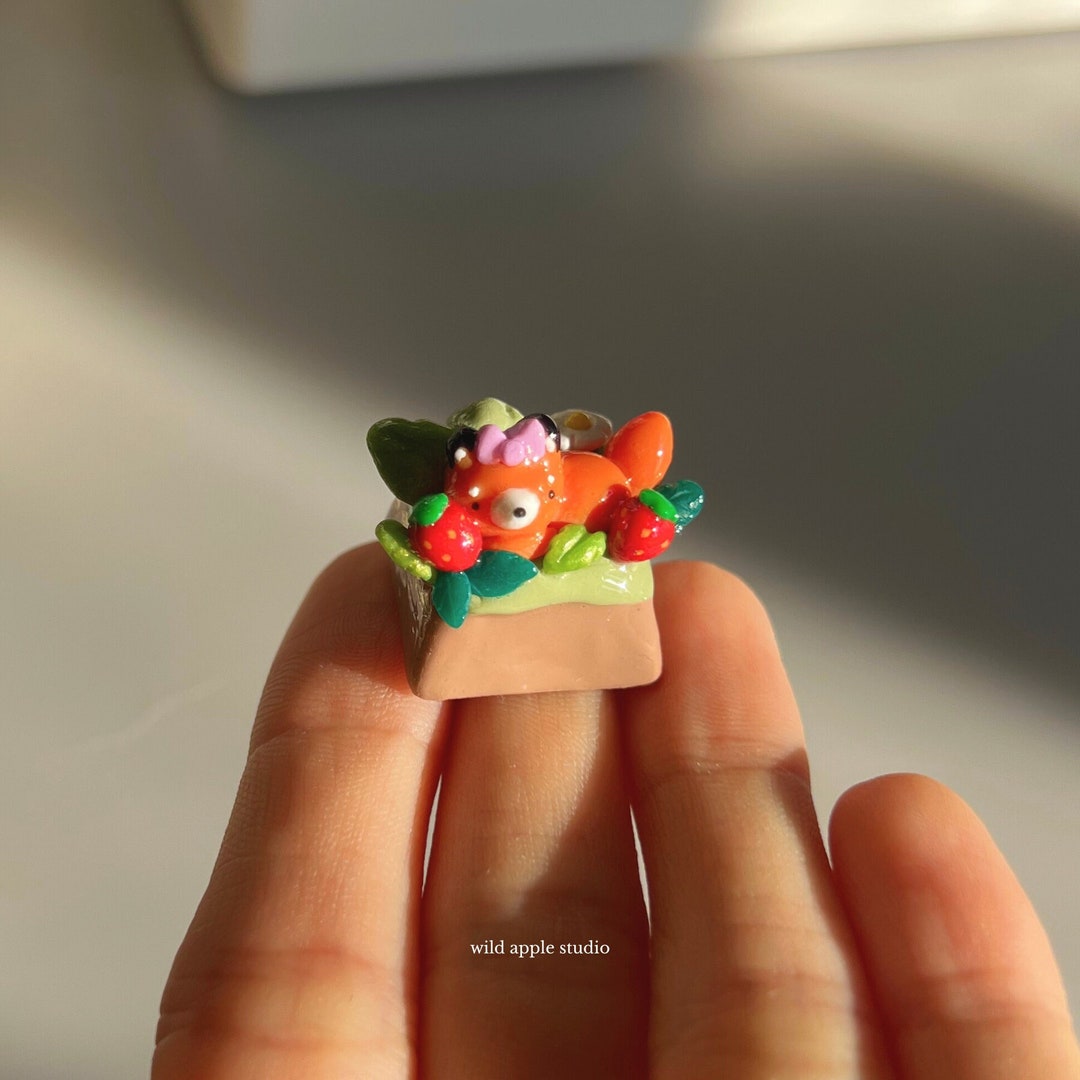 Fox Artisan Keycap Fox in Plant Pot Handmade Animal Keycaps - Etsy
