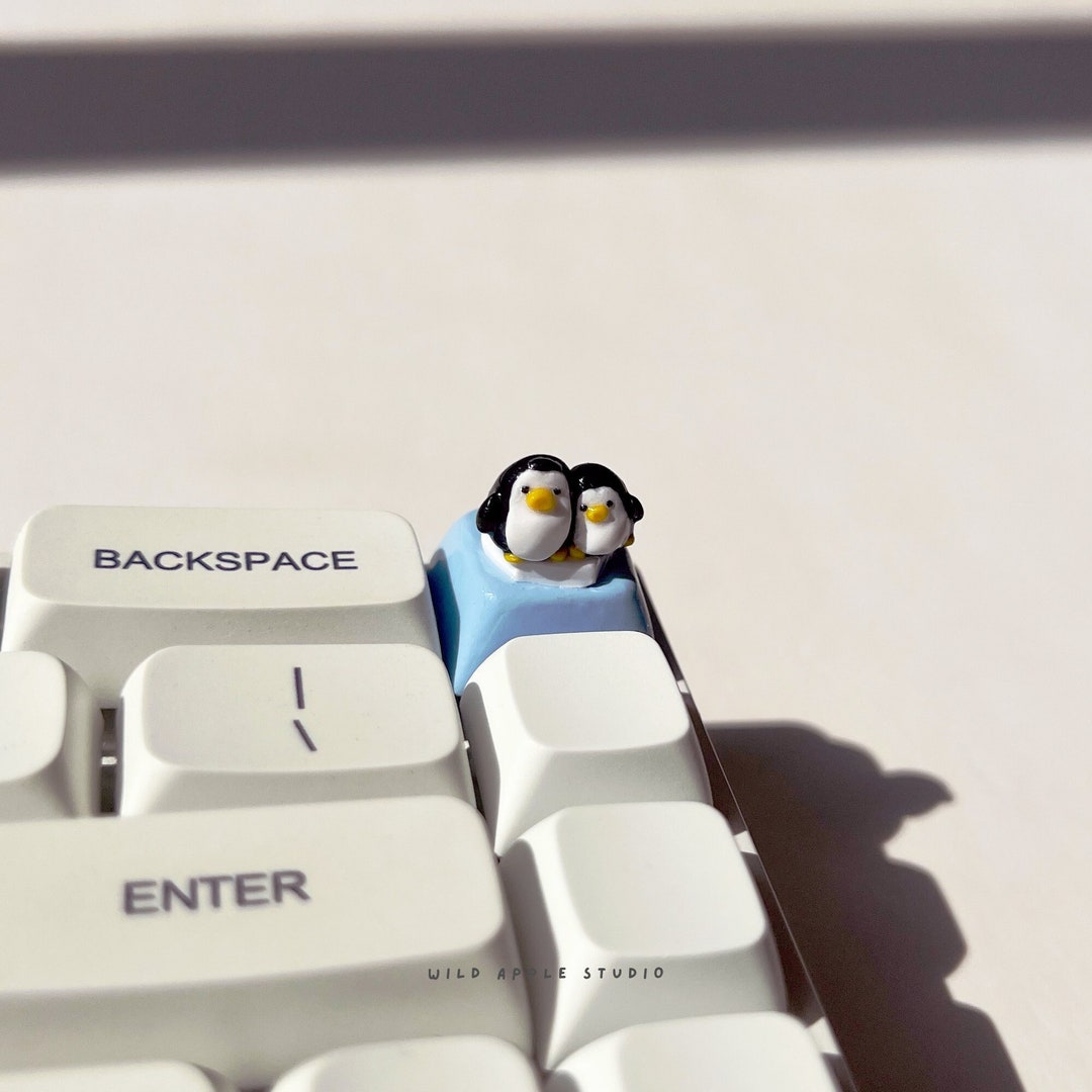 Penguins Artisan Keycap Penguin Lovers Keycap Valentines Day Gift ...