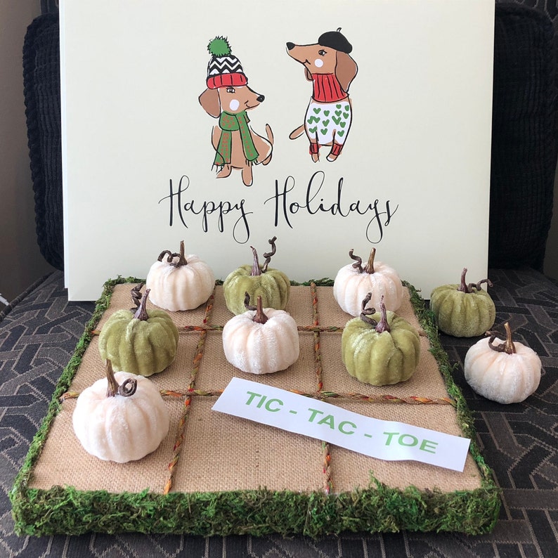 Pumpkin Tic-tac-toe Game Board | Autumn Family Fun | Green - Etsy