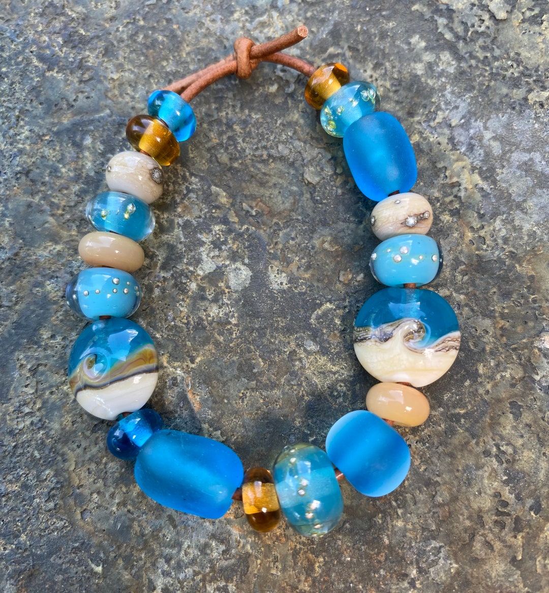 Beachy Set of 19 Lampwork Glass Beads - Etsy