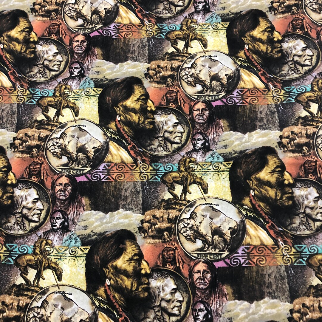 David Behrens Five Cent Peace Native American Cotton Fabric Spring ...