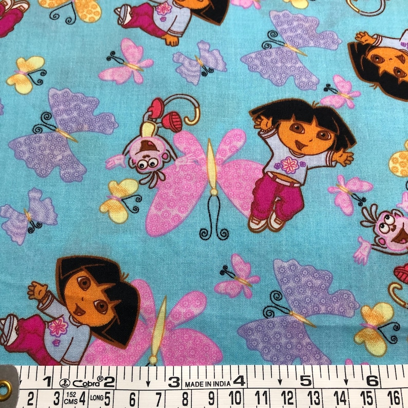 Dora the Explorer and Boots With Butterflies Cotton Fabric Fly Away ...