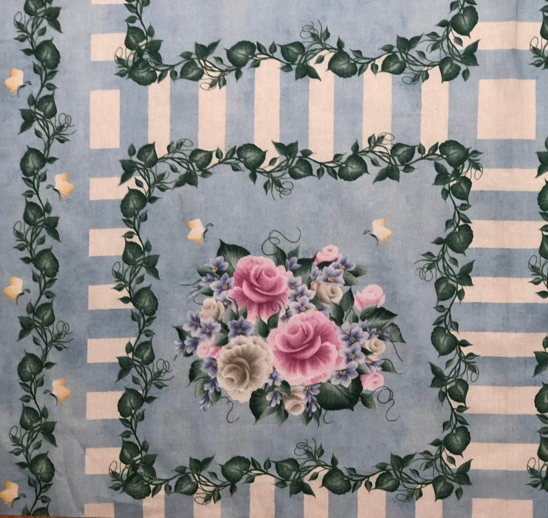 Daisy Kingdom Donna Dewberry Pillow Panel Floral Bouquet Fence Post ...