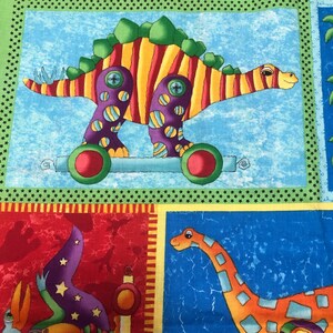Dinos on Parade Blocks Cotton Fabric Jill Webster Clothworks 23" X 44 ...