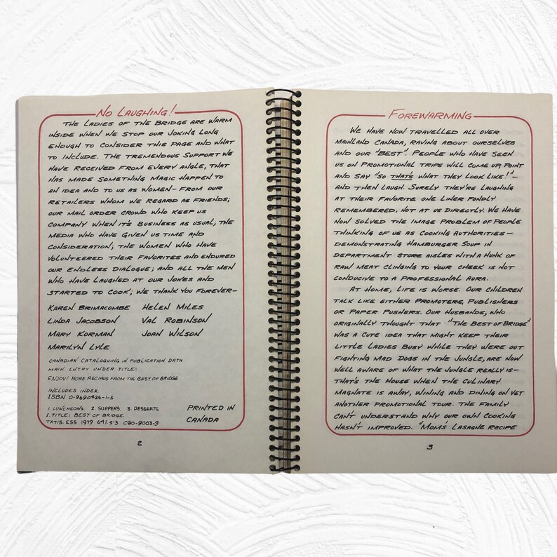 Best of Bridge Cookbook: Enjoy! Brunch, Buffets, Desserts, 1984 - Etsy