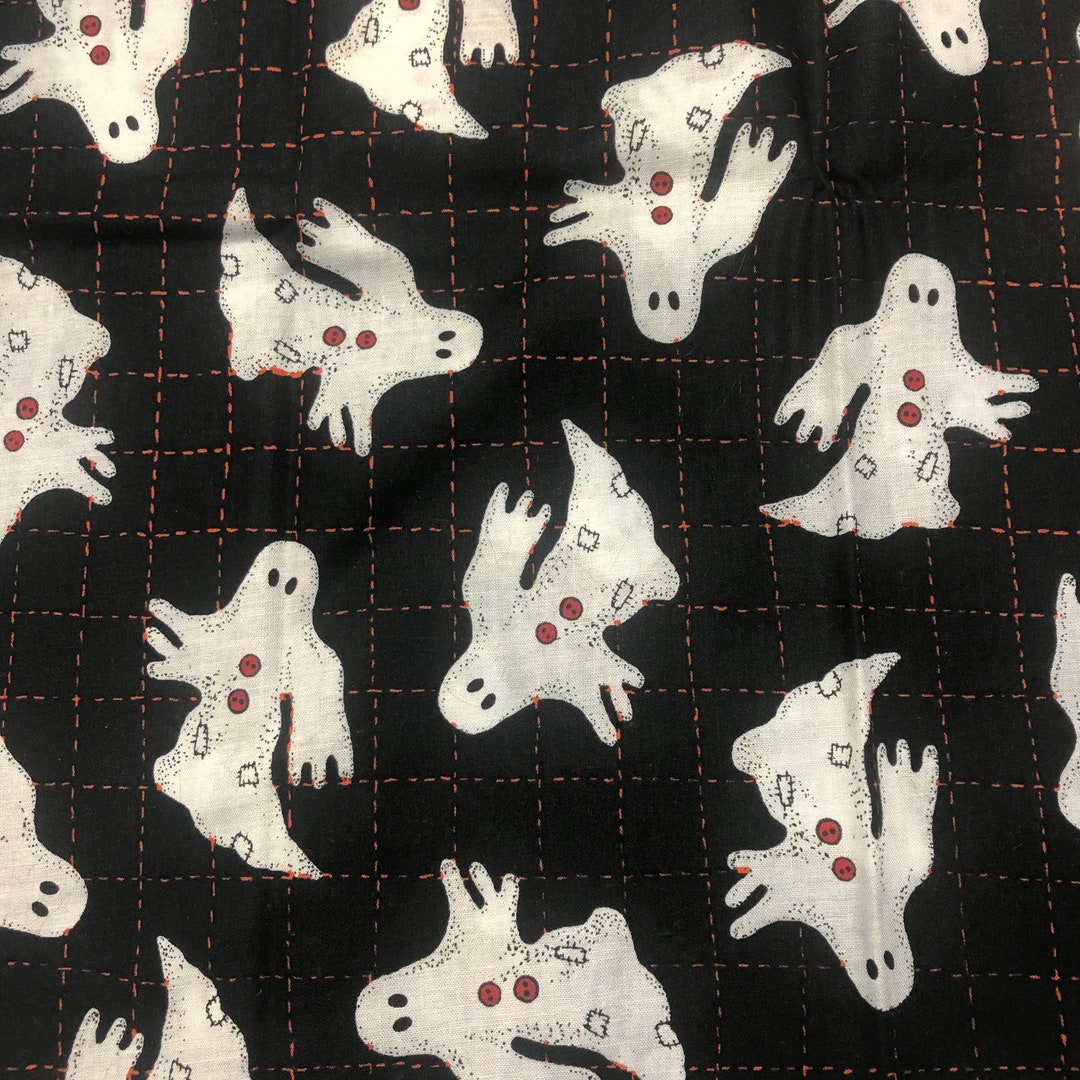 Halloween Ghosts Cotton Fabric Patchwork Gridline Squares Signature ...