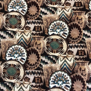 Southwest Native Baskets Cotton Fabric Brown Earthtones David Textiles ...