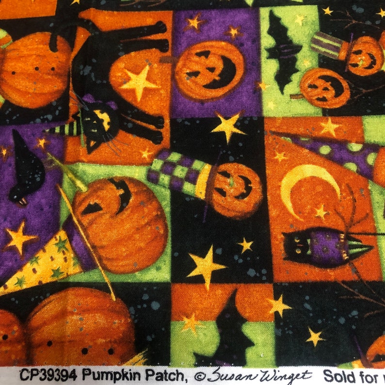 Susan Winget Pumpkin Patch Halloween Cotton Fabric Springs CP39394 Cats ...