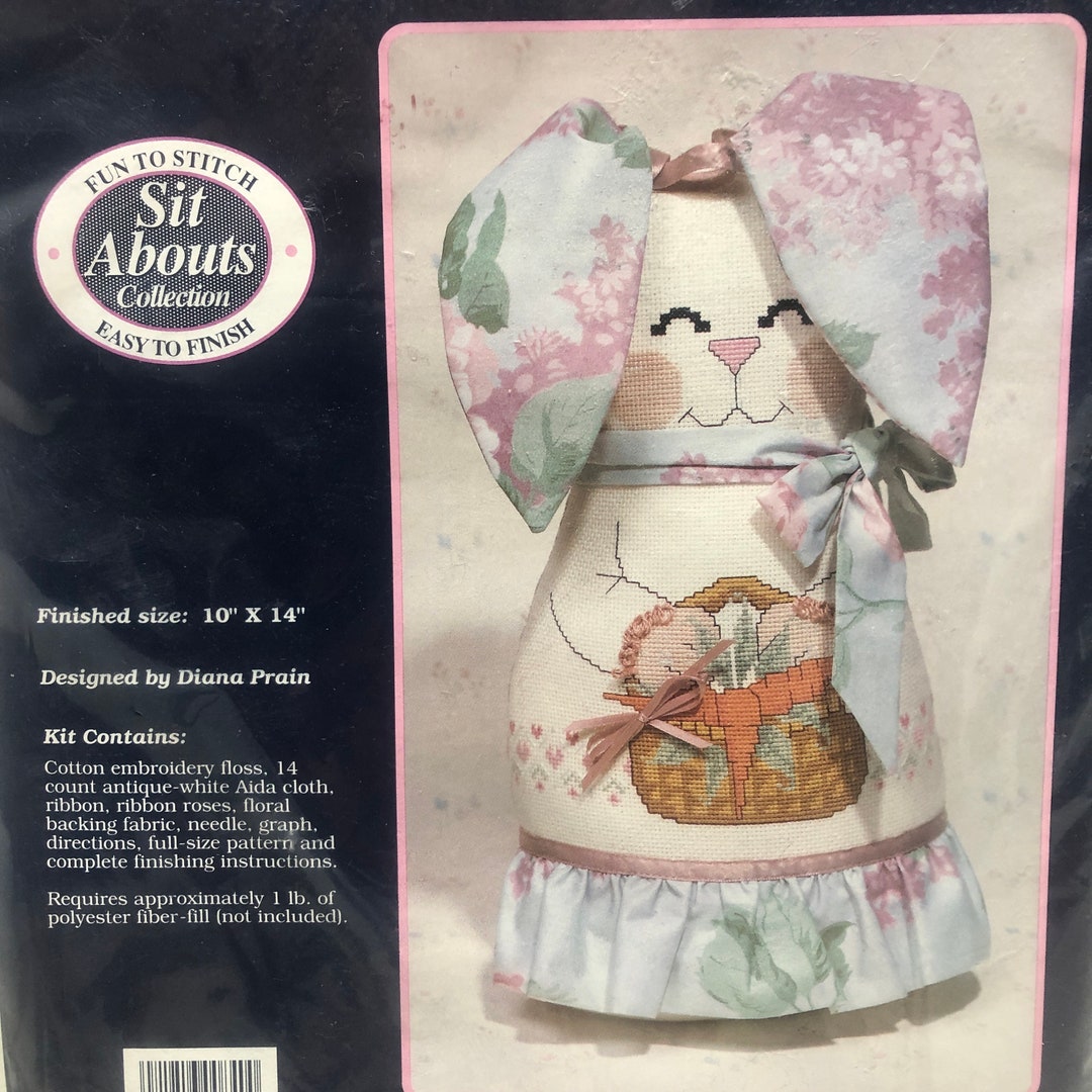Love 'n Stitches Brenda Bunny Vintage 80's Cross Stitch Kit 10 X 14 ...