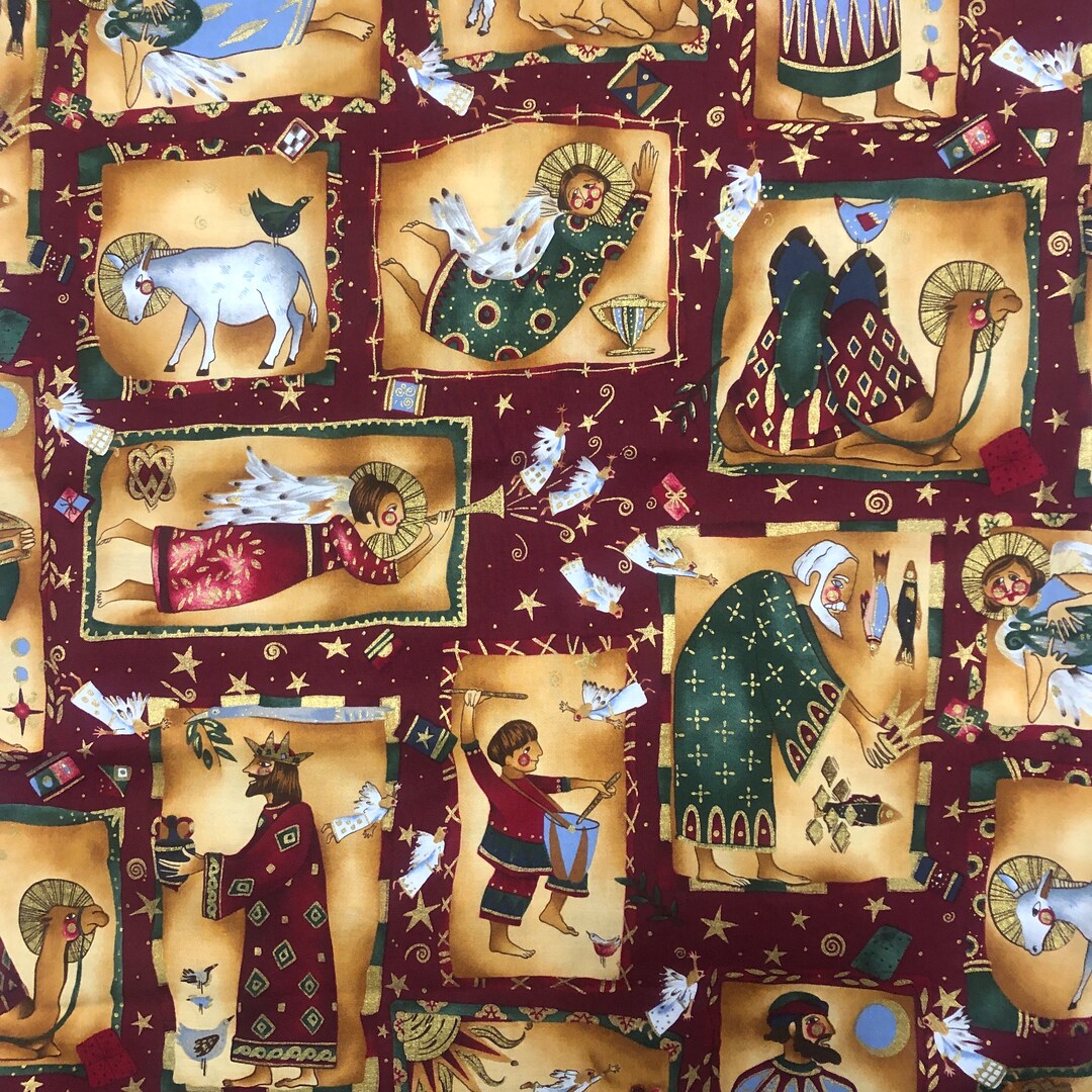 Bethlehem by Philip and Nicole De Leon Folk Art Christmas Cotton Fabric ...