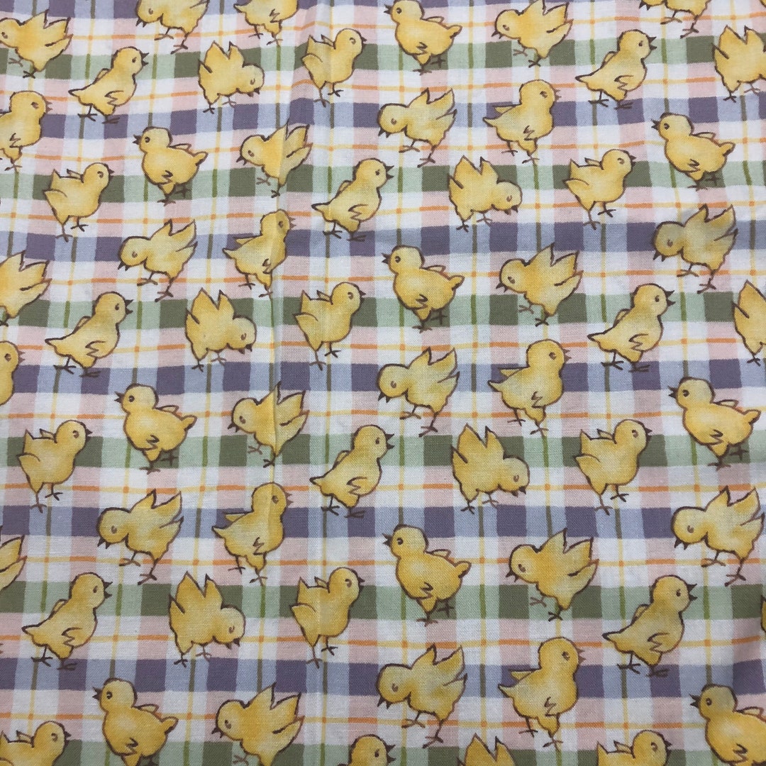Alexander Henry easter Parade Yellow Chicks With Plaid Background 1997 ...