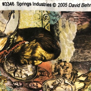 David Behrens Five Cent Peace Native American Cotton Fabric Spring Mills 3346, Indian Heads ...