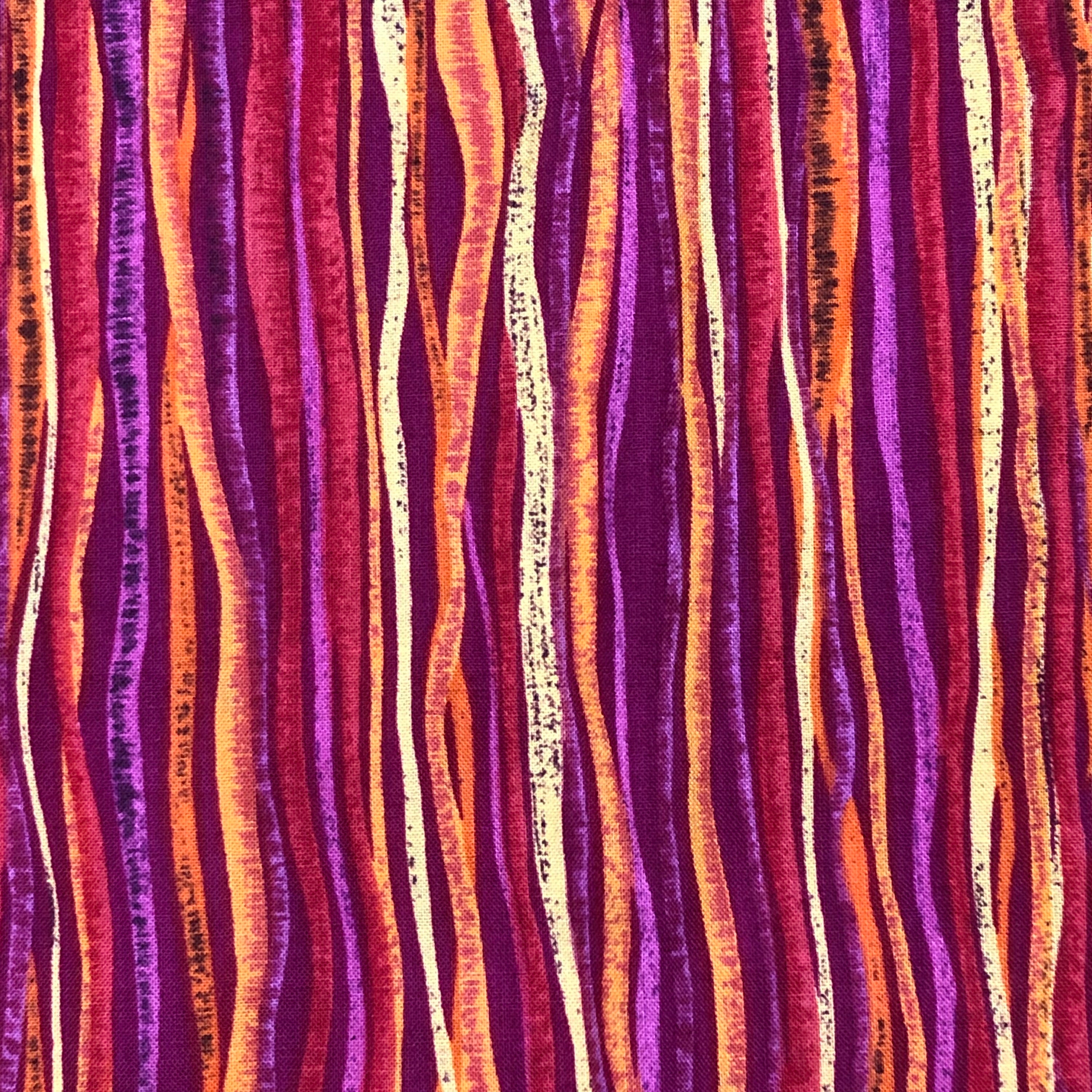 Serendipity Bright Wavy Spaghetti Lines Cotton Fabric Purple | Etsy
