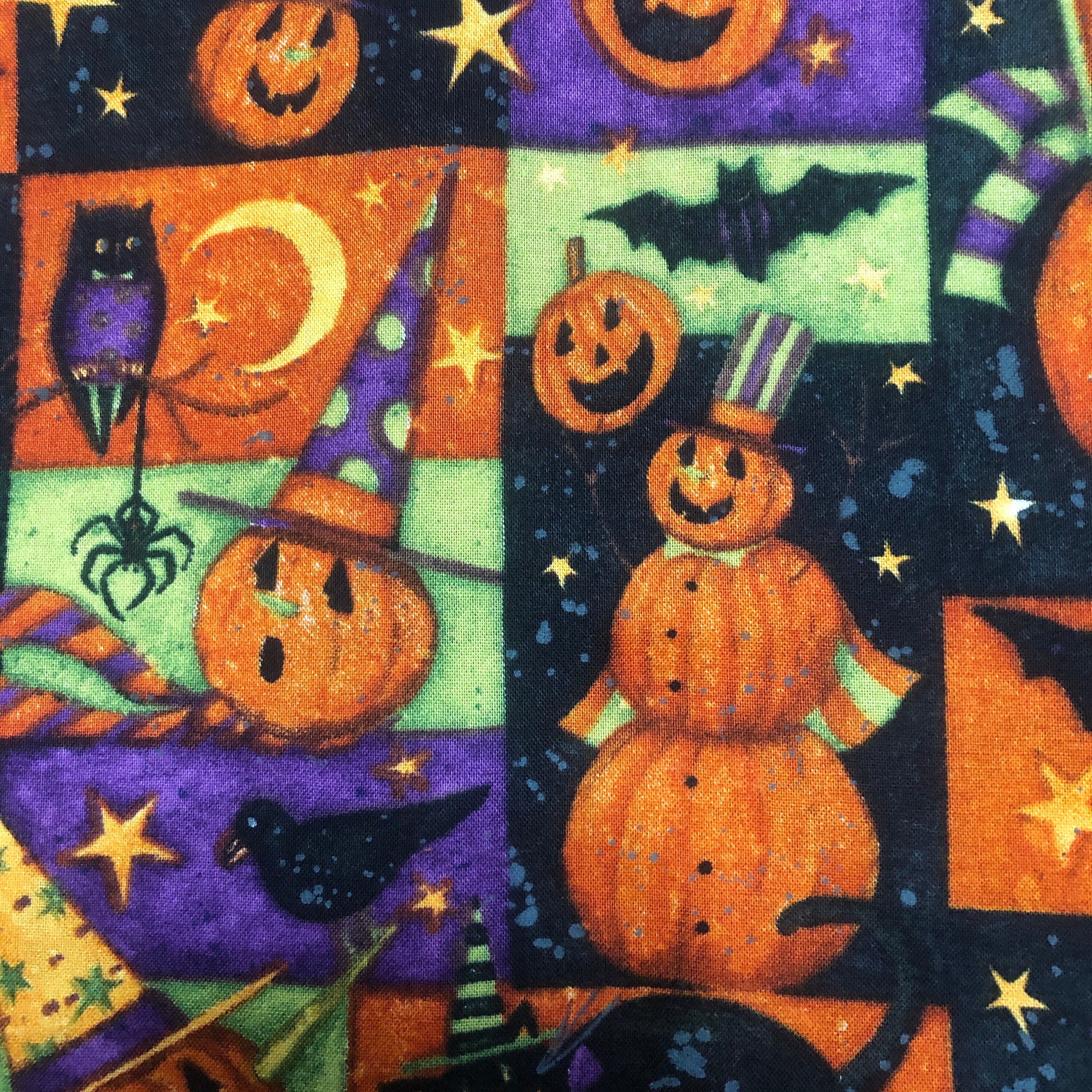 Susan Winget Pumpkin Patch Halloween Cotton Fabric Springs CP39394 Cats ...