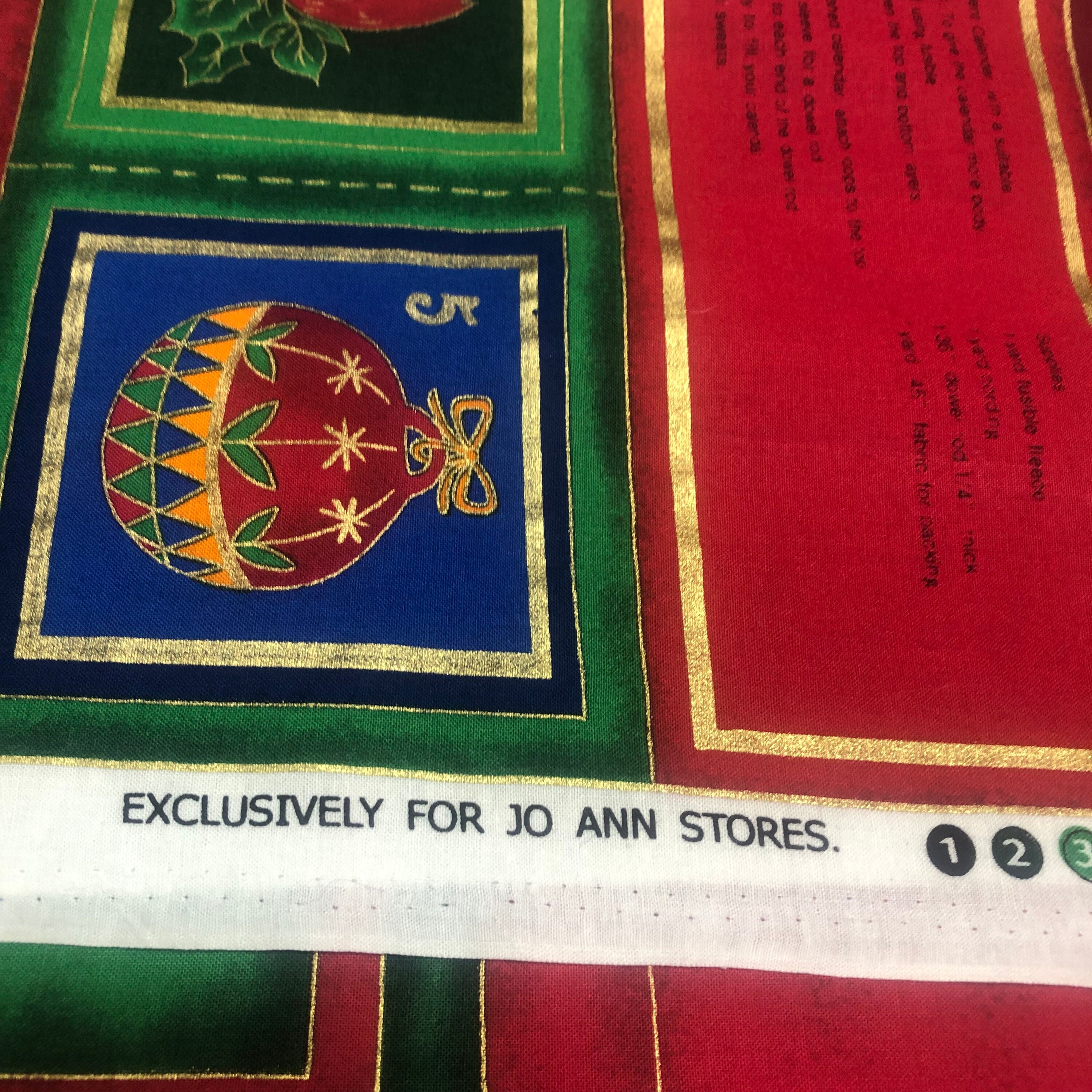 Advent Calendar Fabric Quilt Panel Cotten Noel Snowman Deer | Etsy