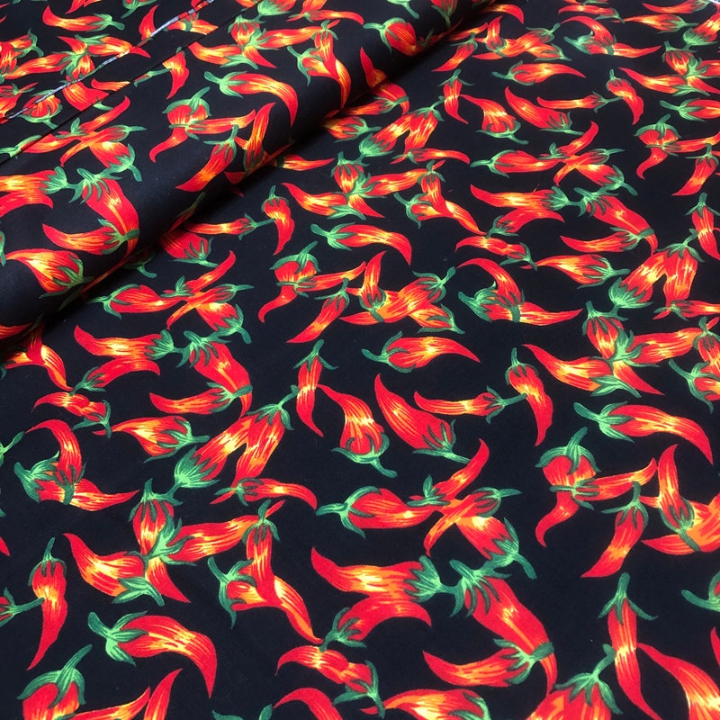 Chili Pepper Fabric - Etsy