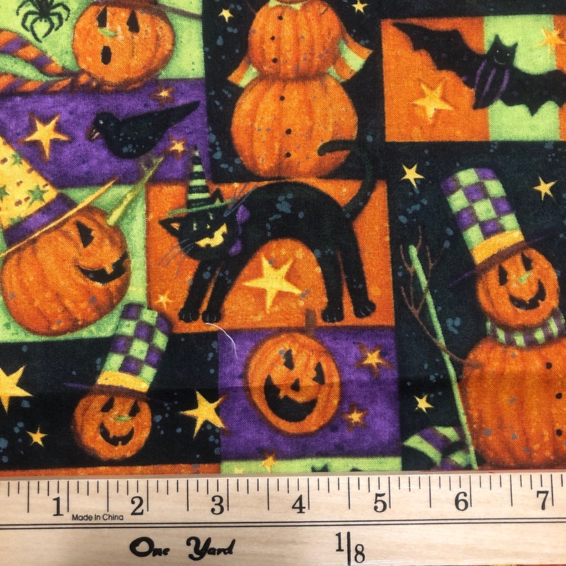 Susan Winget Pumpkin Patch Halloween Cotton Fabric Springs CP39394 Cats ...