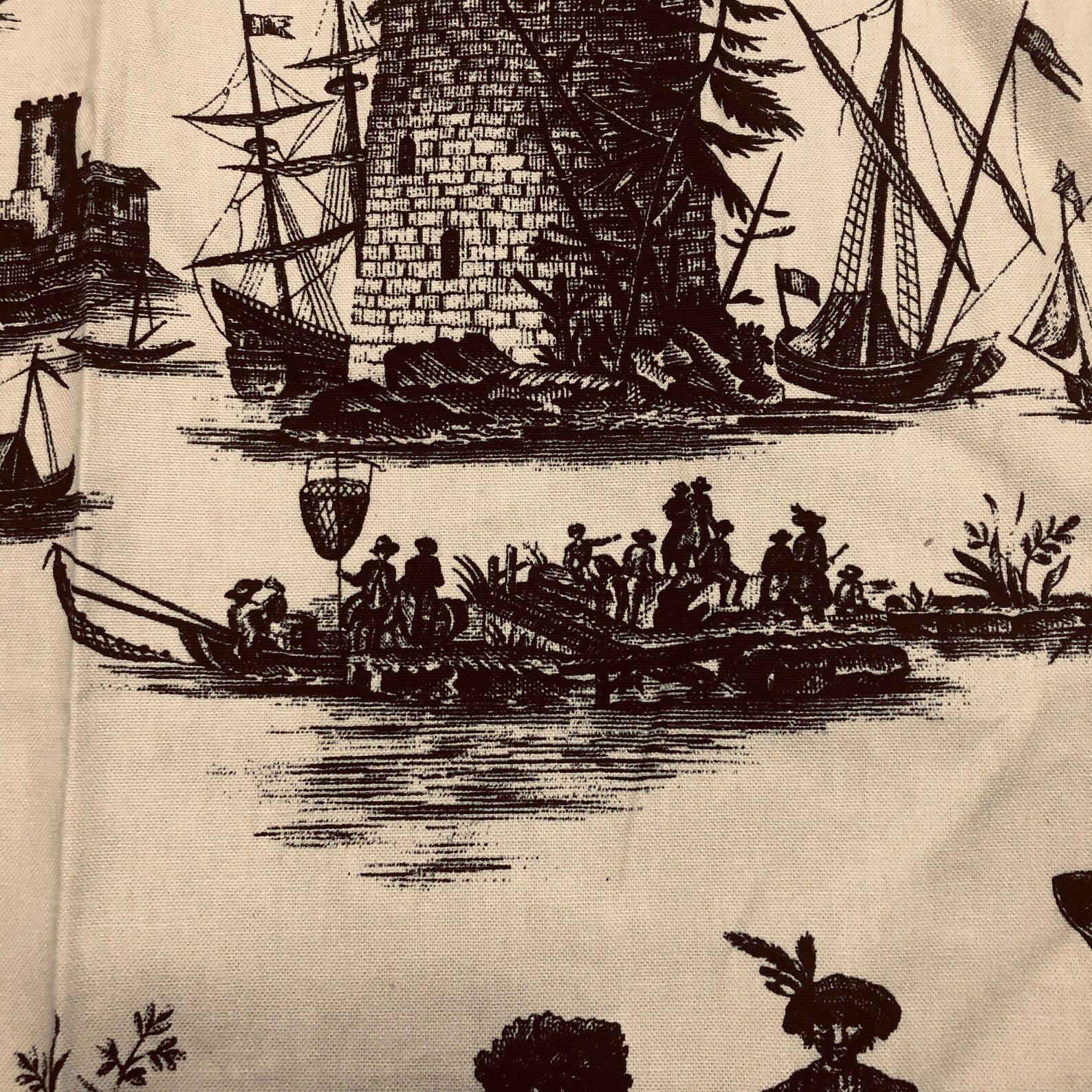 Nautical Toile 1800's Sailing Ships Cotton Home Decor - Etsy