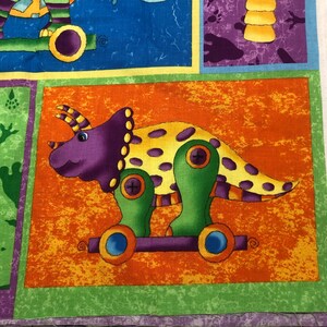 Dinos on Parade Blocks Cotton Fabric Jill Webster Clothworks 23" X 44 ...