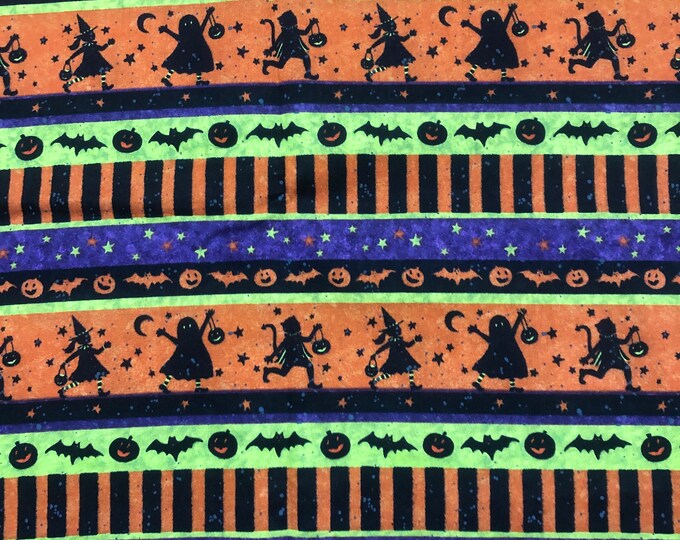 Susan Winget Trick or Treat Stripes Halloween Cotton Fabric Springs ...