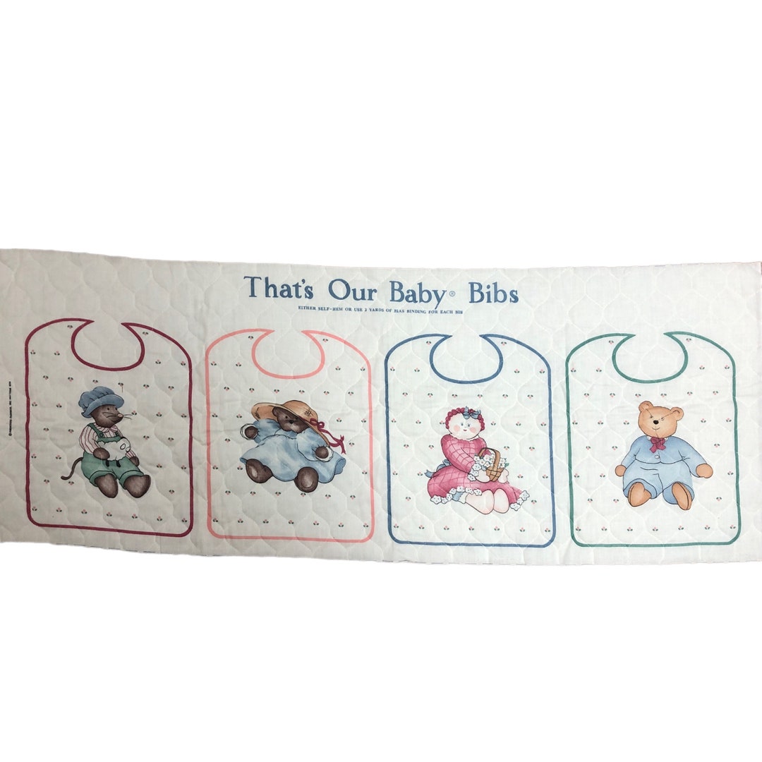 Thats Our Baby Cheater Quilt Bibs Panel Girl Boy Red Pink Blue Green ...