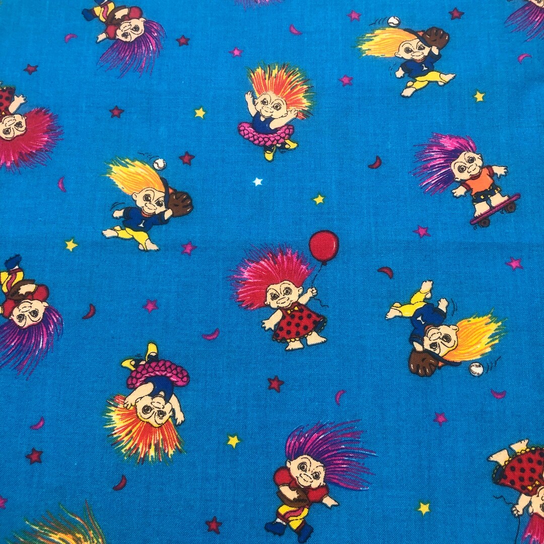 Vintage California Trolls Cotton Fabric: Sports & Ballerina Print - 1 ...