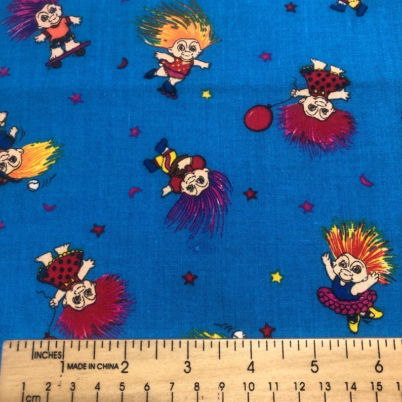 Vintage California Trolls Cotton Fabric: Sports & Ballerina Print - 1 ...