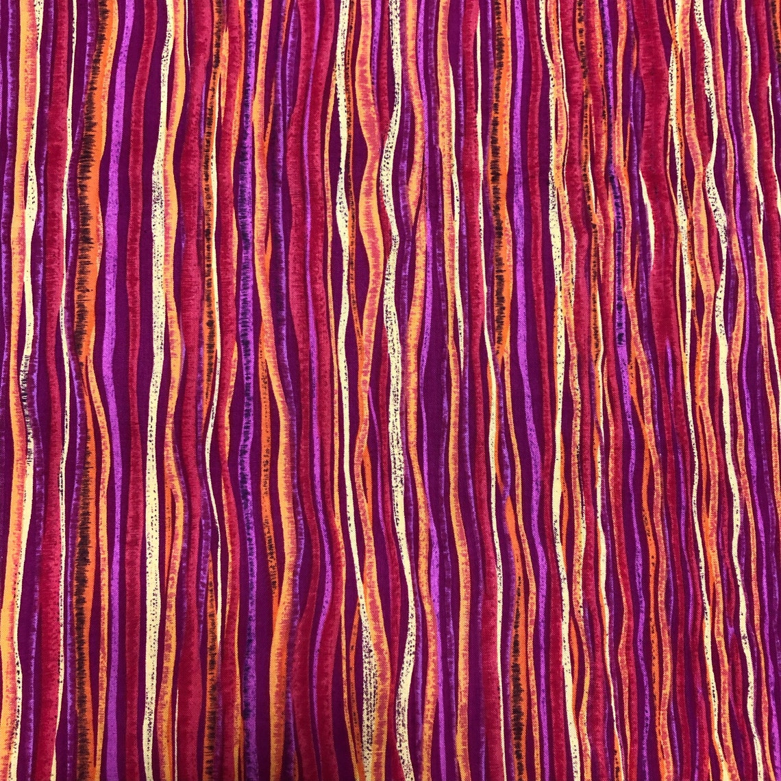 Serendipity Bright Wavy Spaghetti Lines Cotton Fabric Purple - Etsy