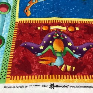 Dinos on Parade Blocks Cotton Fabric Jill Webster Clothworks 23" X 44 ...