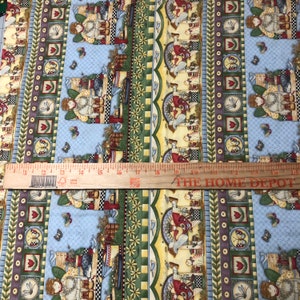 Debbie Mumm Garden Angels on Bench Striped Cotton Fabric SSI Retired ...