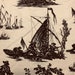Nautical Toile 1800's Sailing Ships Cotton Home Decor Fabric Material ...