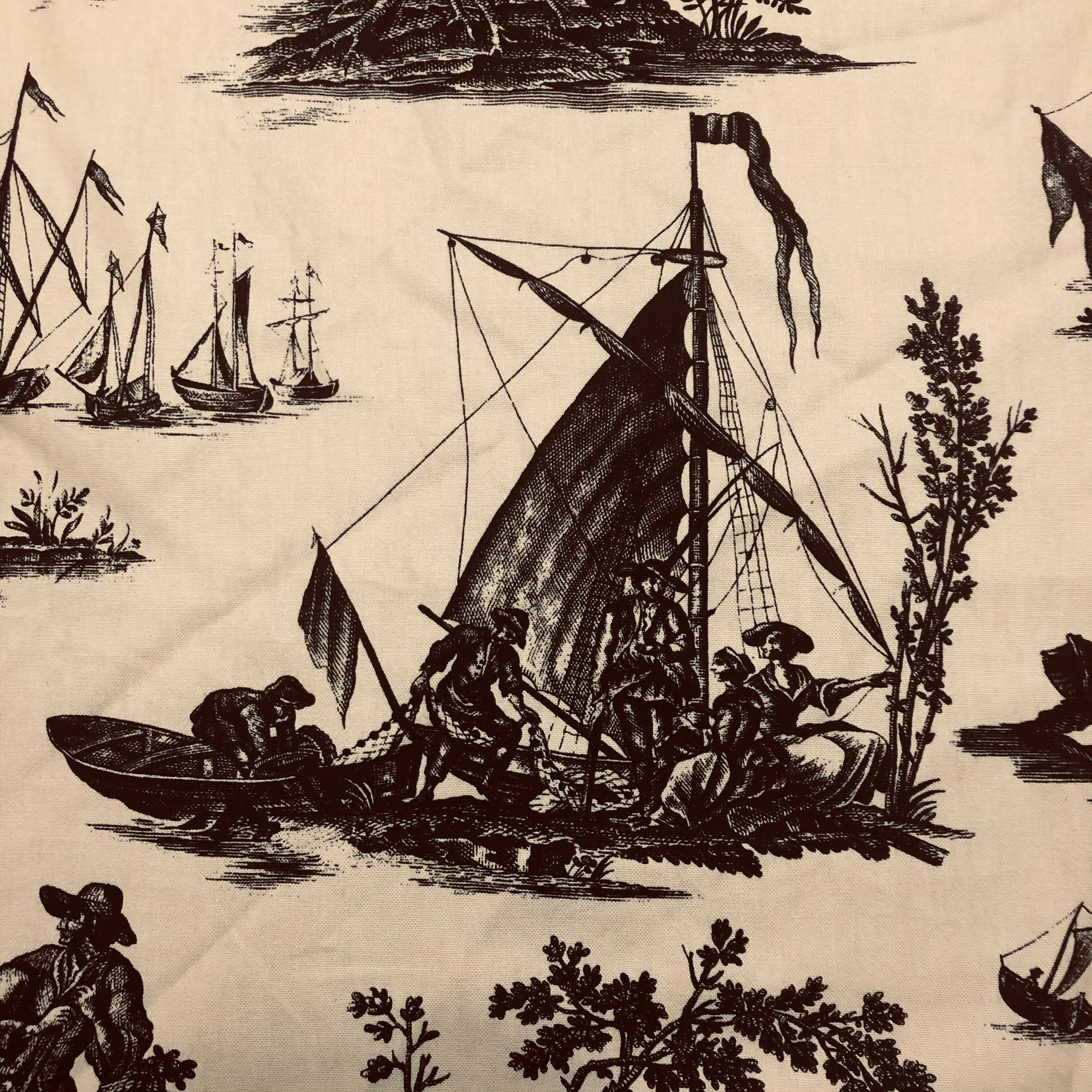 Nautical Toile 1800's Sailing Ships Cotton Home Decor - Etsy