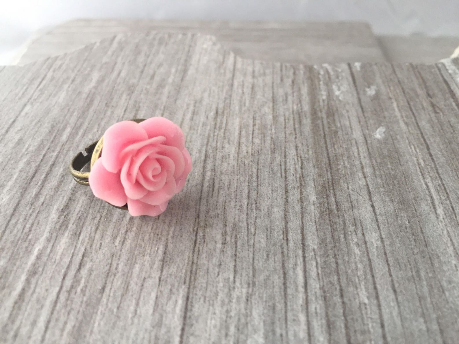 Pink Rose Ring Rose Ring Pink Flower Ring Pink Rose Jewelry - Etsy