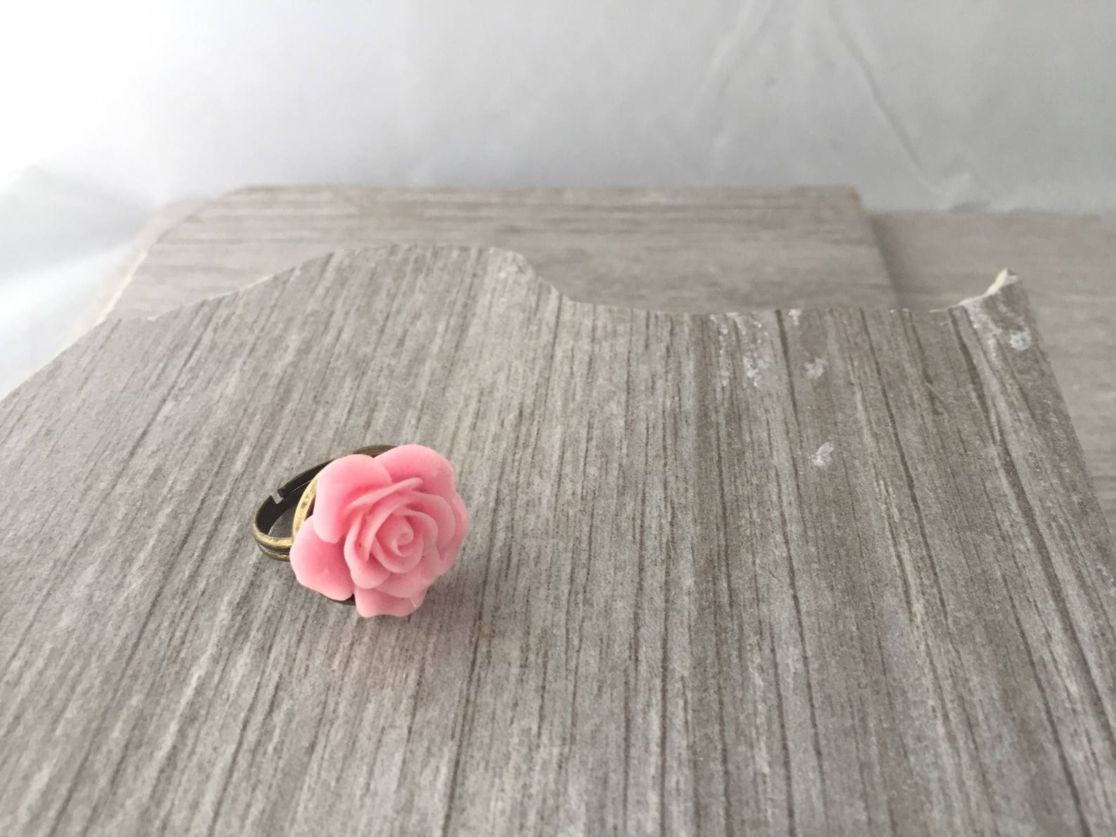 Pink Rose Ring Rose Ring Pink Flower Ring Pink Rose Jewelry - Etsy