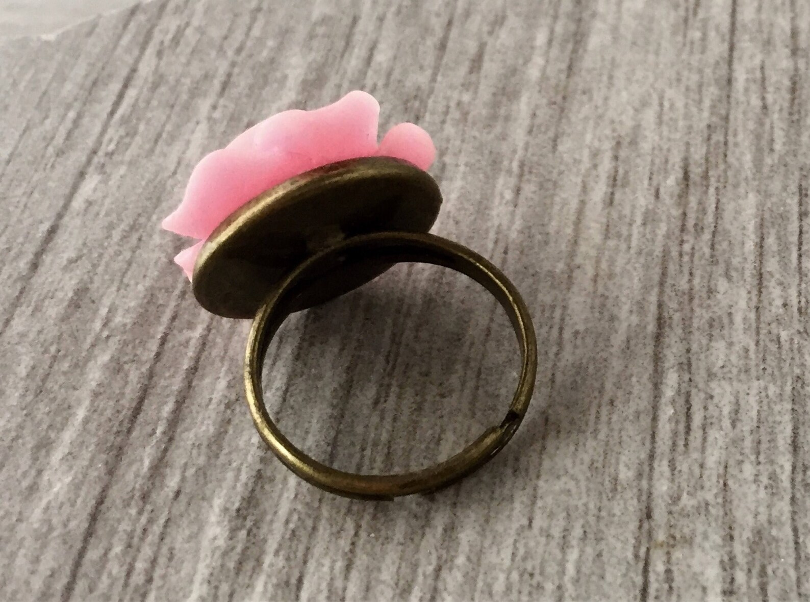 Pink Rose Ring Rose Ring Pink Flower Ring Pink Rose Jewelry Shabby Chic ...
