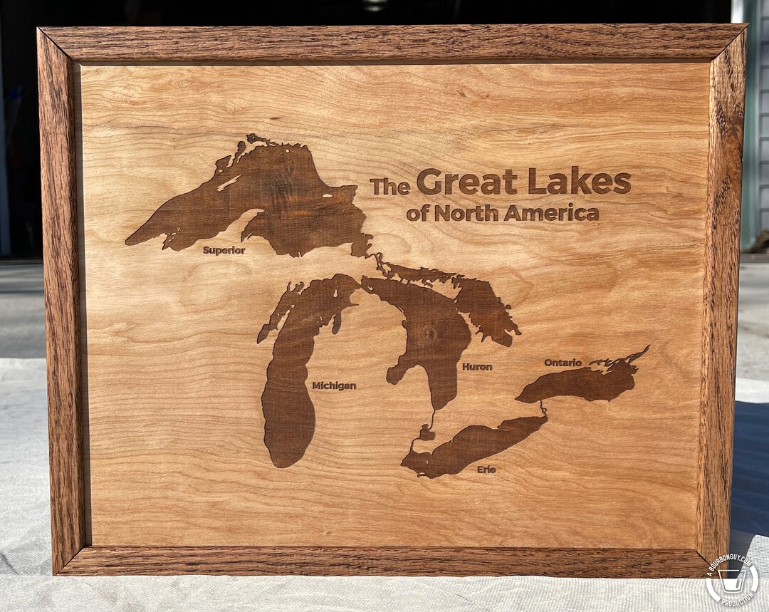 Laser-engraved Great Lakes Wooden Wall Hanging - Etsy