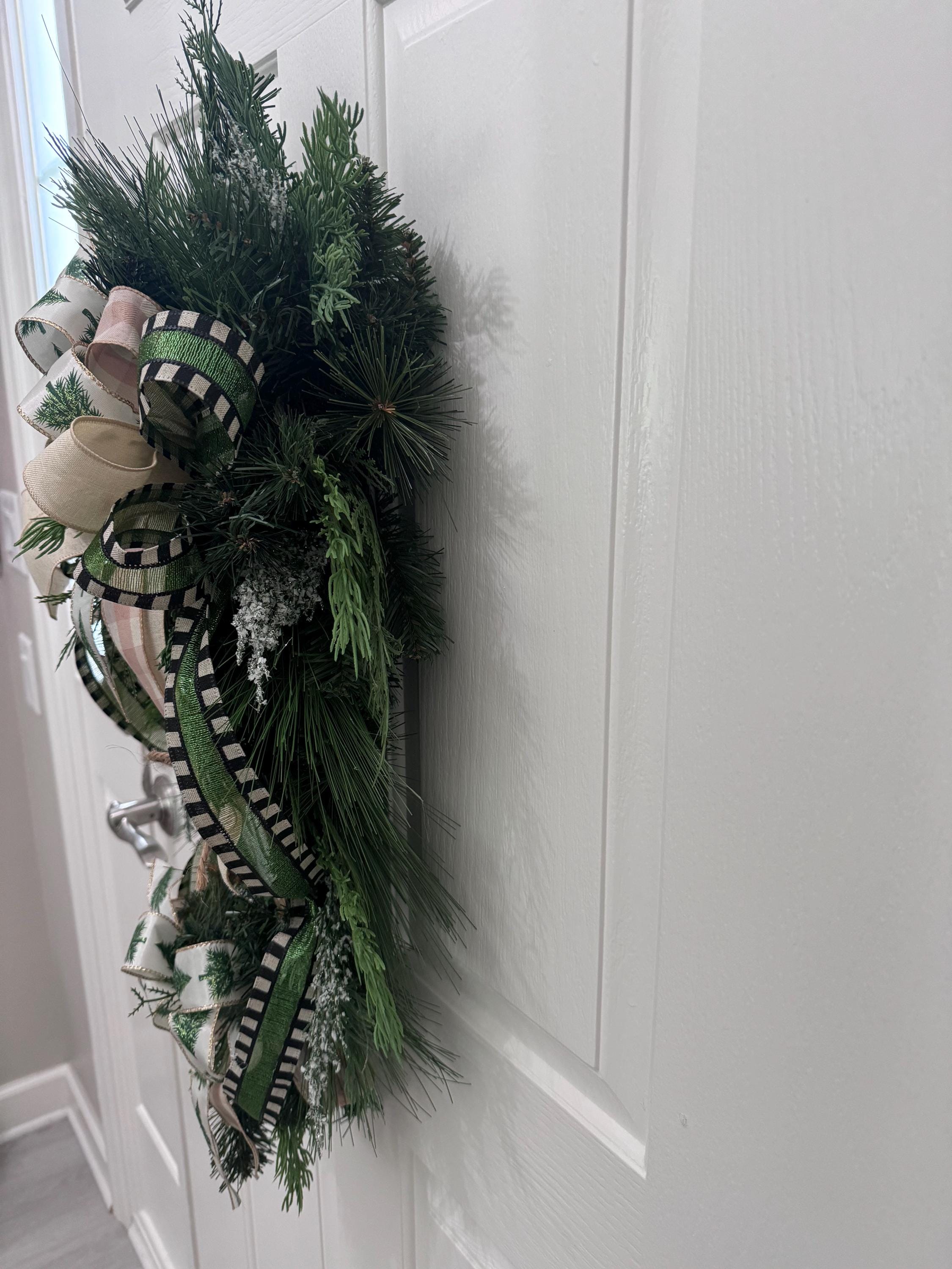 Christmas Swag for Front Door, Rustic Tree Swag, Green Swag for Cabin ...