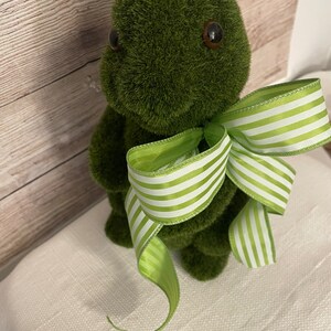 Large Flocked Green Bunny With Bow, Flocked Easter Bunny for Table ...